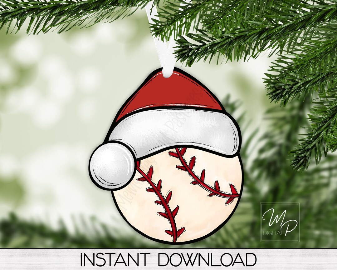 Christmas Baseball Santa Hat PNG Sublimation Design Christmas Tree ...