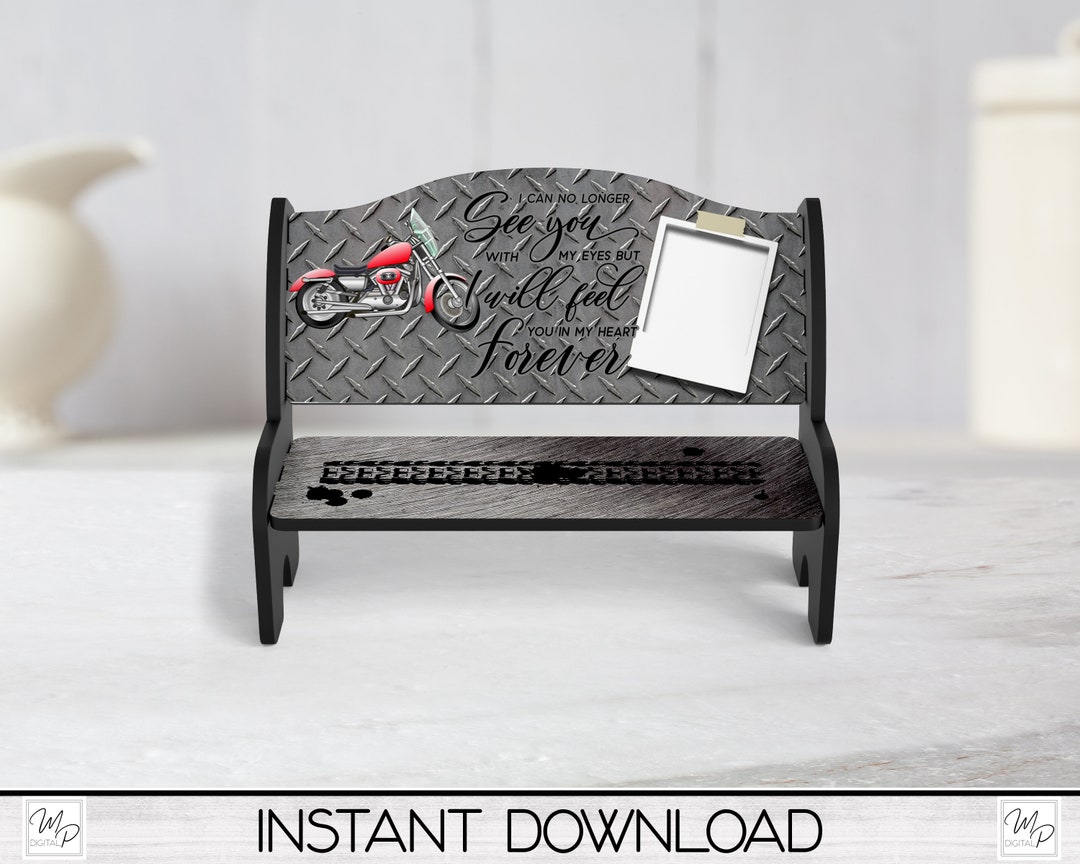 Memorial Red Motorcycle Bench PNG for Sublimation, Design for Tiered ...