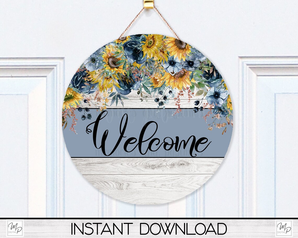 Floral Door Sign PNG Digital Download for Sublimation - Etsy