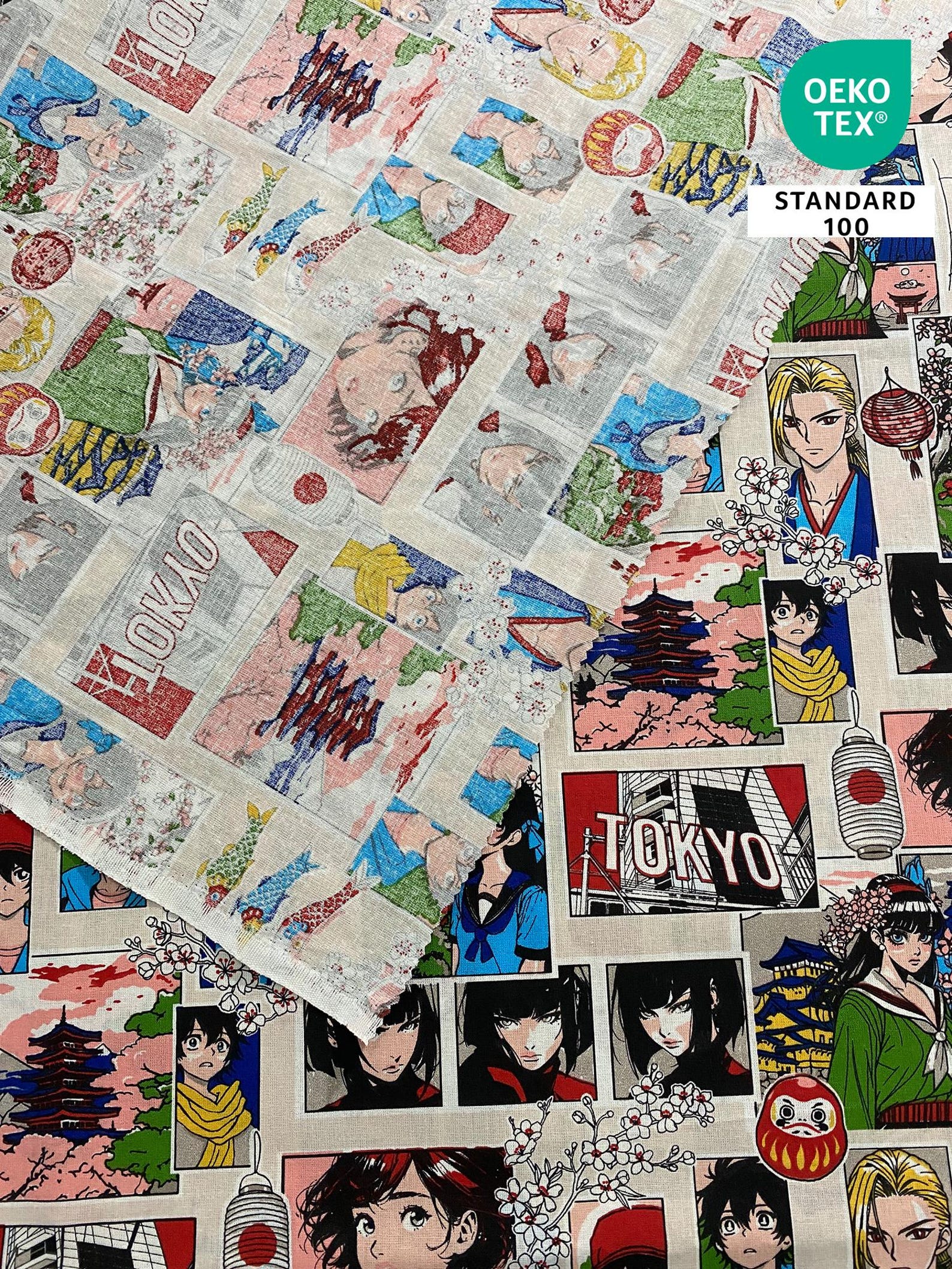 Tokyo Anime Cotton Fabric: Japanese Manga Print, OEKO-TEX Certified - Etsy