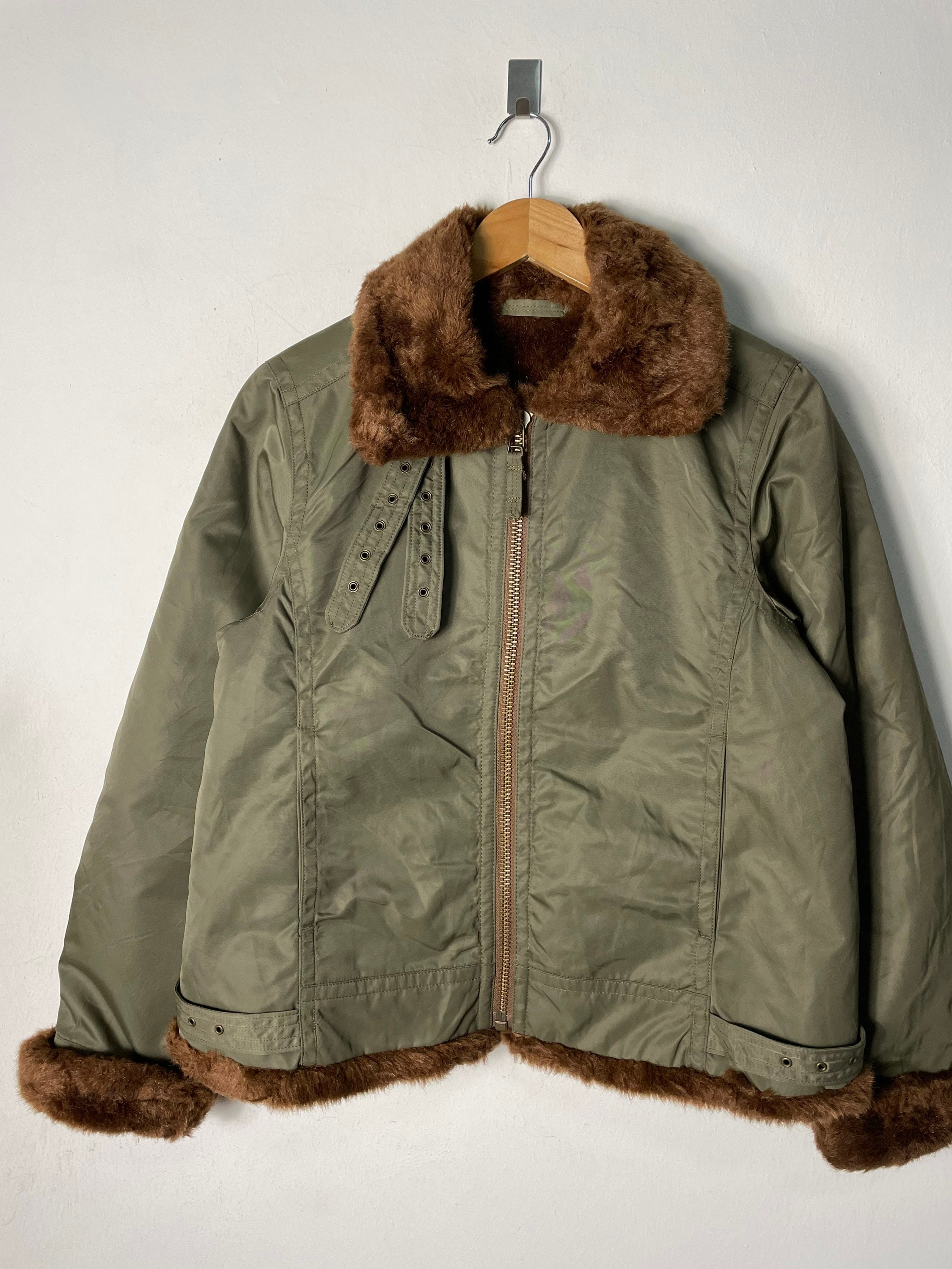 Vintage Japanese Bomber Flight Military Style Jacket Faux Fur - Etsy