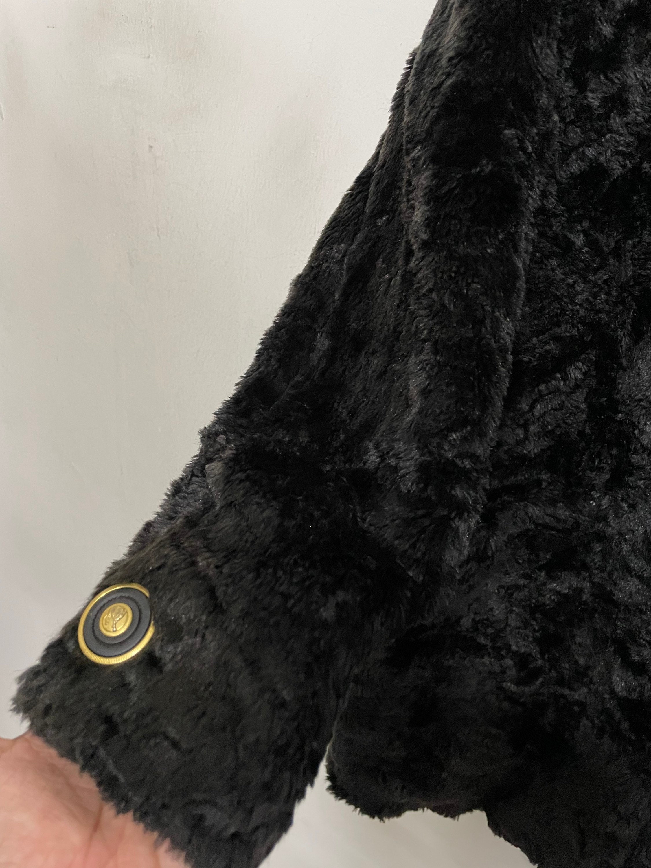 Vintage Versus by Gianni Versace Faux Fur Coat Sz 38 Donnatella Versace ...