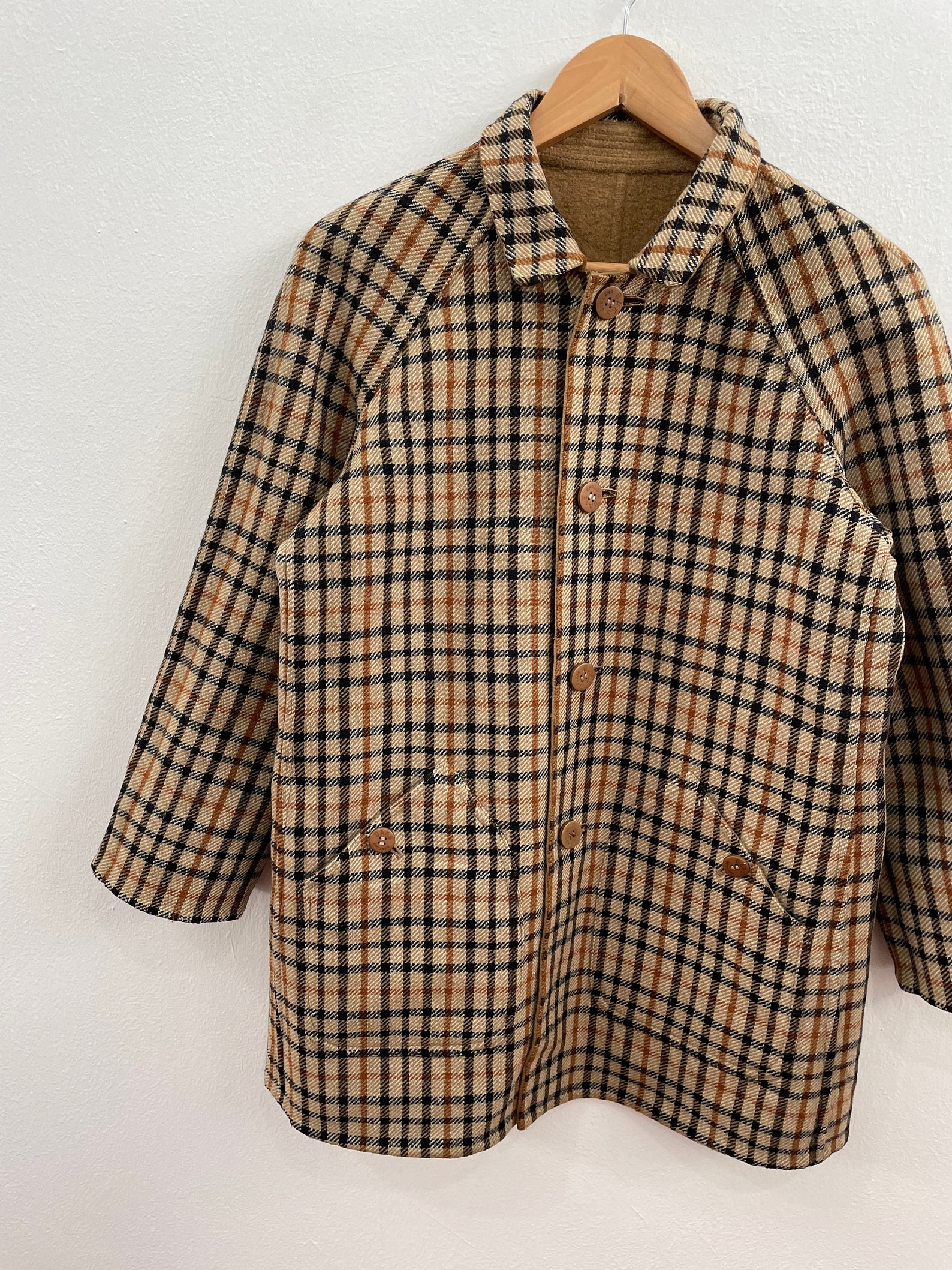 Vintage Daks London Reversible Wool Checkered Coat Jacket - Etsy