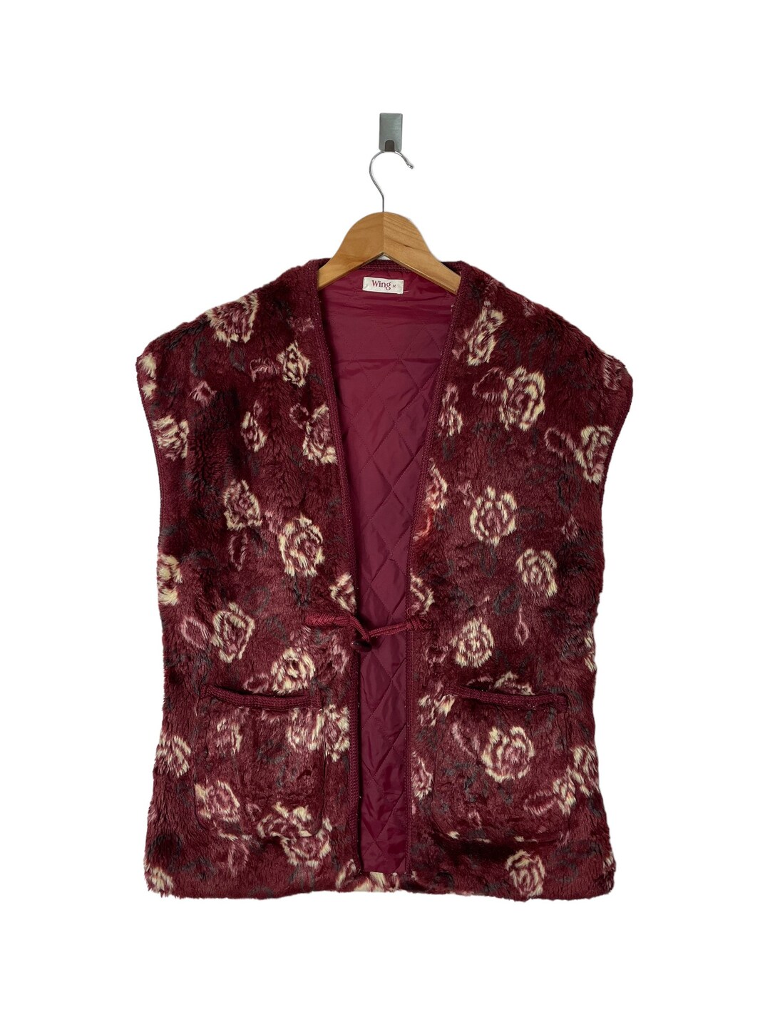 Japanese Fleece Sherpa Vest Japan Traditional Vest Floral Motif Pg19 - Etsy