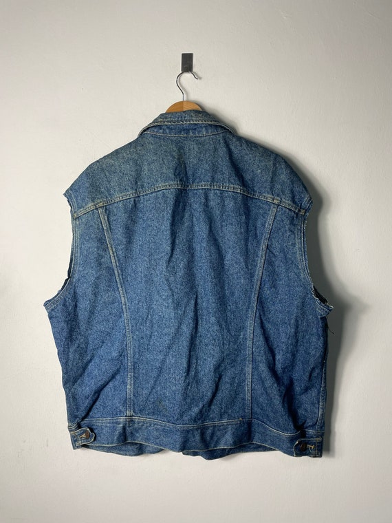 Vintage Lee Denim Vest Distressed Denim Japan Streetw… - Gem