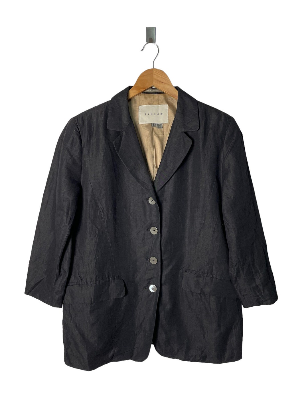 Vintage Jigsaw England Linen Blazer Size M - Etsy