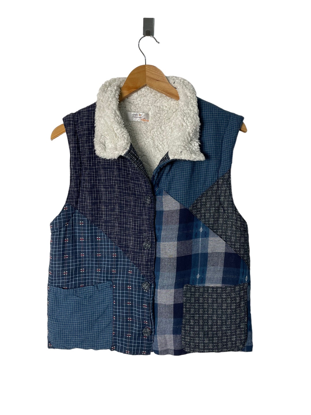 Vintage Japanese Sherpa Patchwork Style Vest Japan Traditional Vest ...