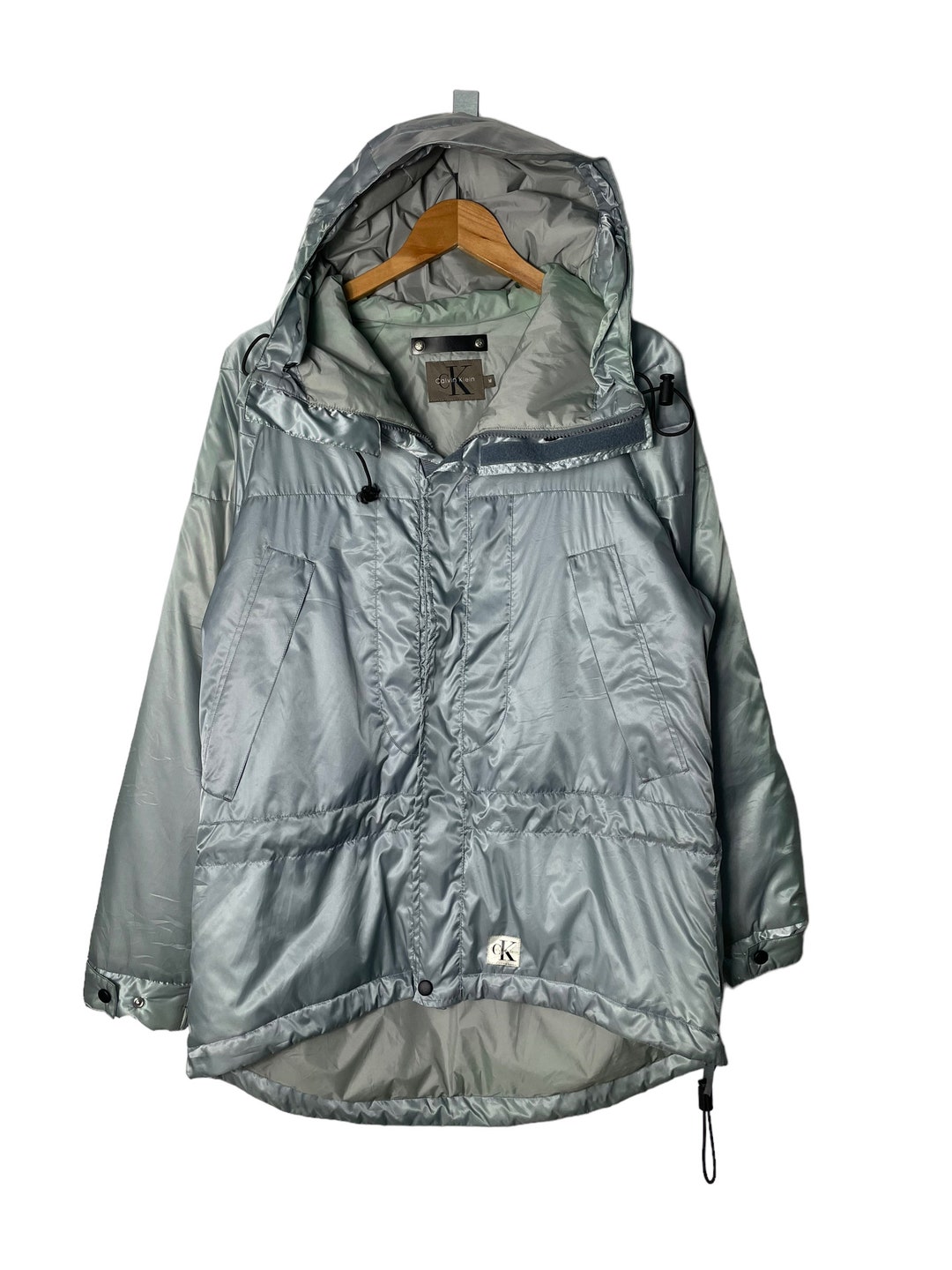 Vintage Calvin Klein CK Light Puffer Hoodie Zipper Jacket Size M - Etsy