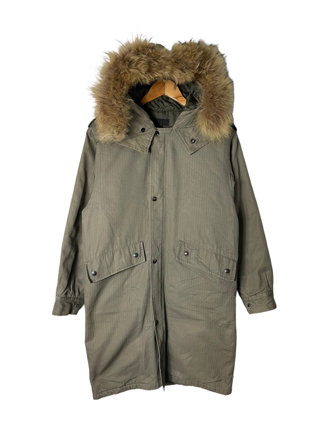 APC Parka Fur Hoodie Jacket Green Olive APC France - Etsy