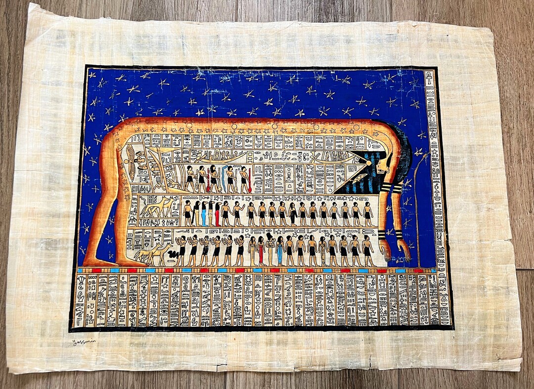 Hand Painted Papyrus From Egypt the Celestial Goddess Nut - Etsy UK