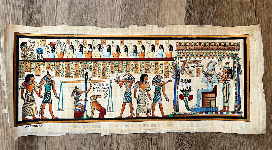 Hand Painted Papyrus From Egypt - the Final Judgment - Etsy