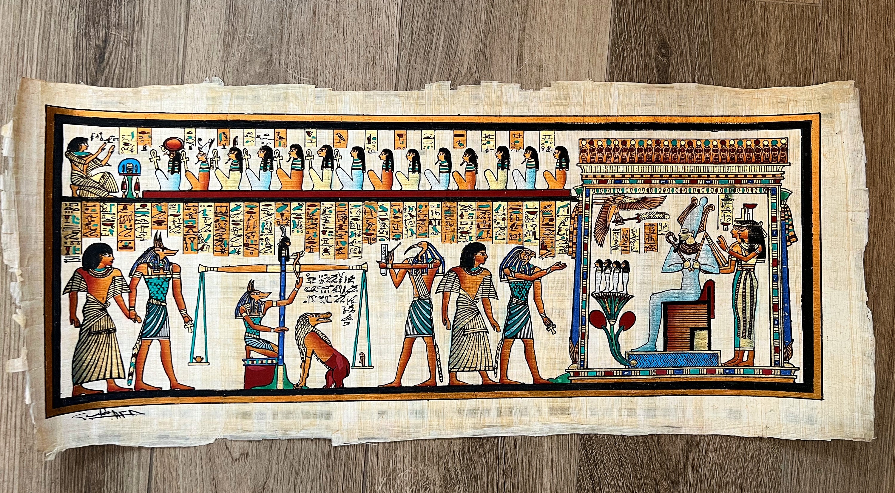 Hand Painted Papyrus From Egypt the Final Judgment - Etsy