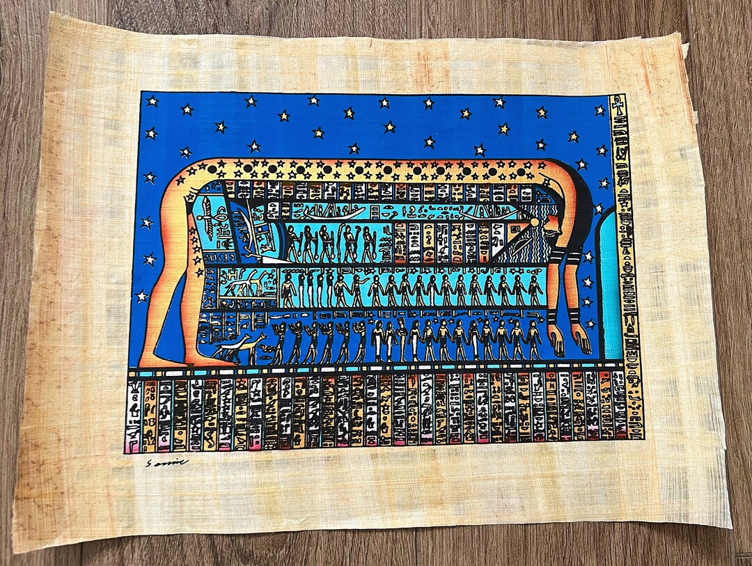Hand Painted Papyrus From Egypt the Celestial Goddess Nut - Etsy