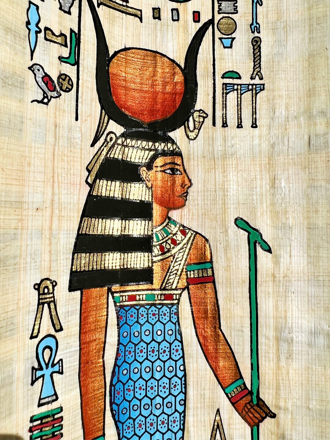 Hand Painted Papyrus From Egypt ISIS - Etsy