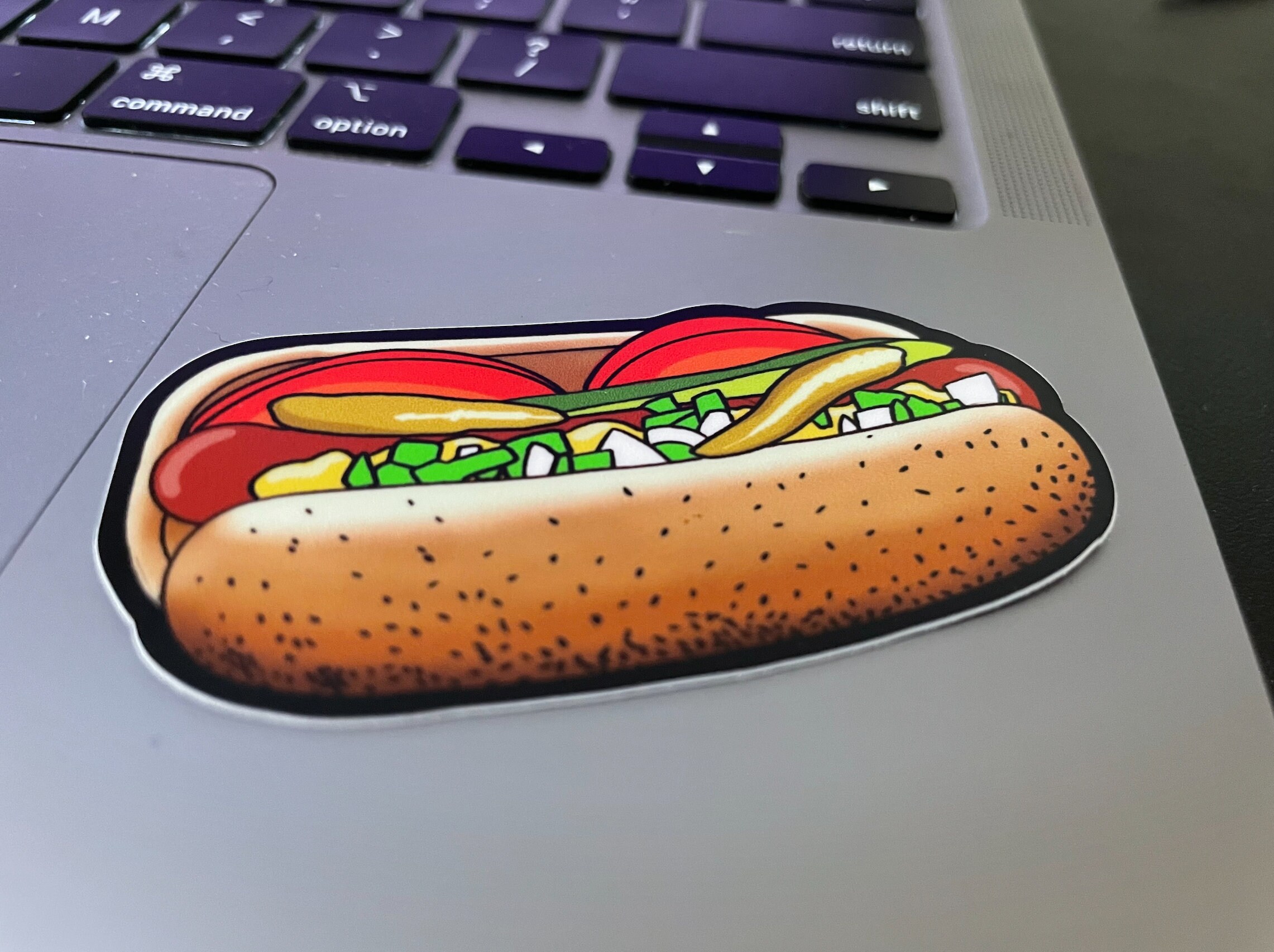 Chicago Style Hot Dog Laptop Sticker - Etsy