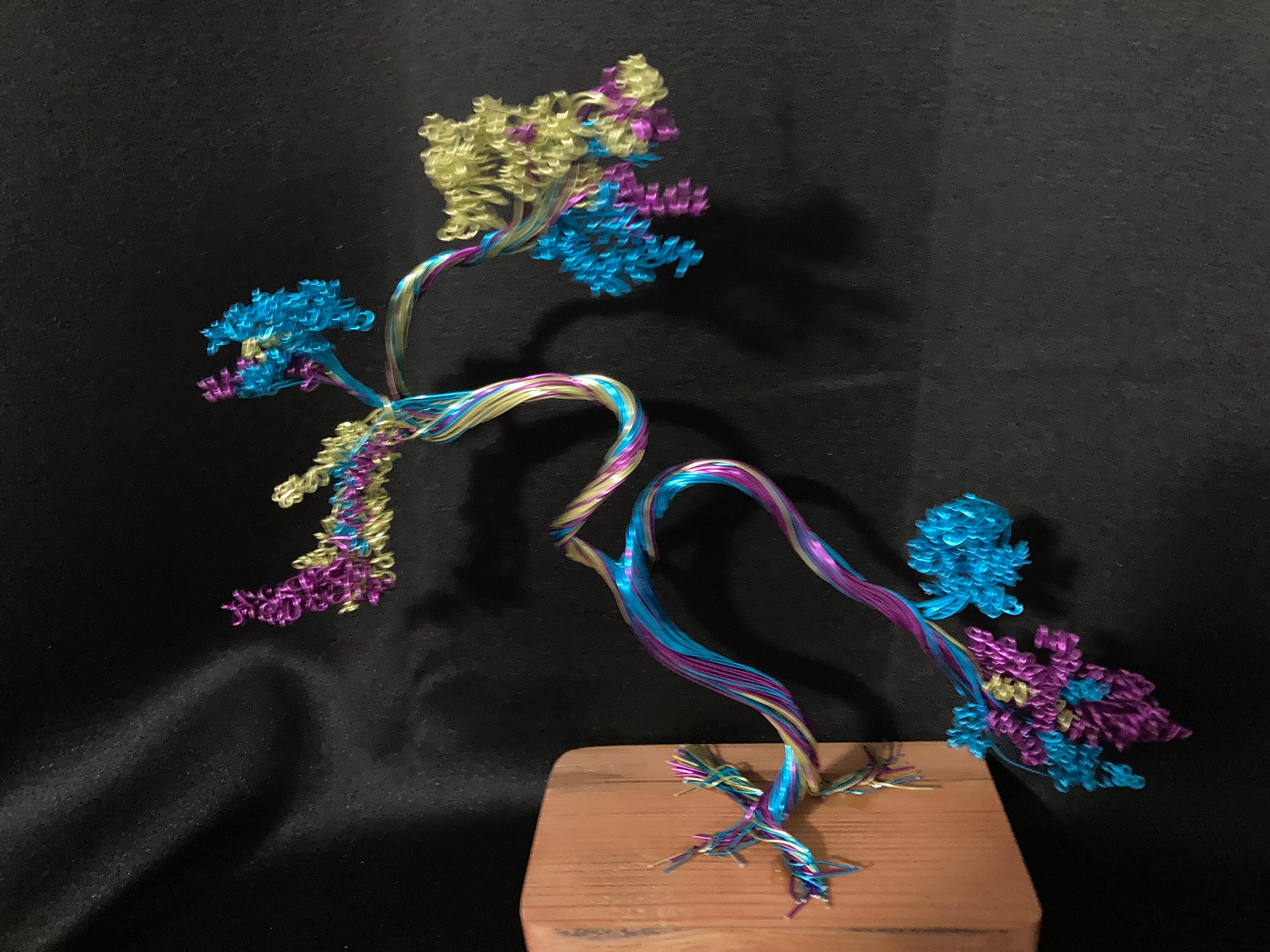 Wire Bonsai Tree Rainbow Colors, Japanese Tree, Wire Artwork, Bonsai ...