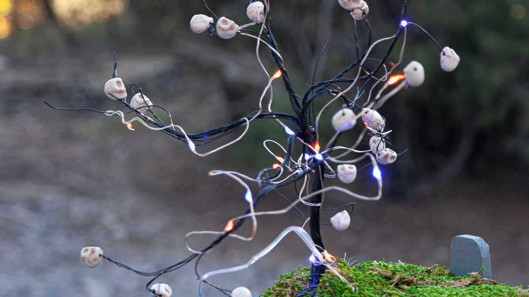Spooky Halloween Tree With LED Purple & Orange Lights - Perfect Indoor ...