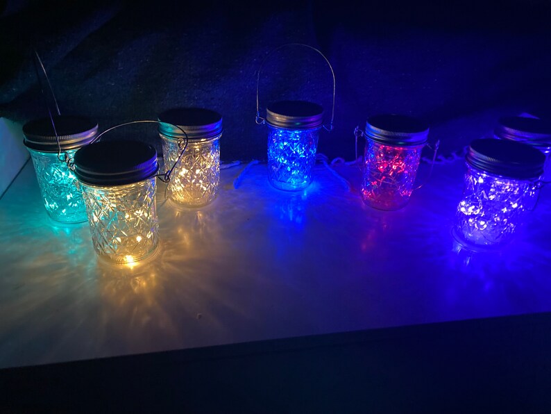 Solar Multi Color Hanging Jars Solar Mason Jar Solar Lights - Etsy
