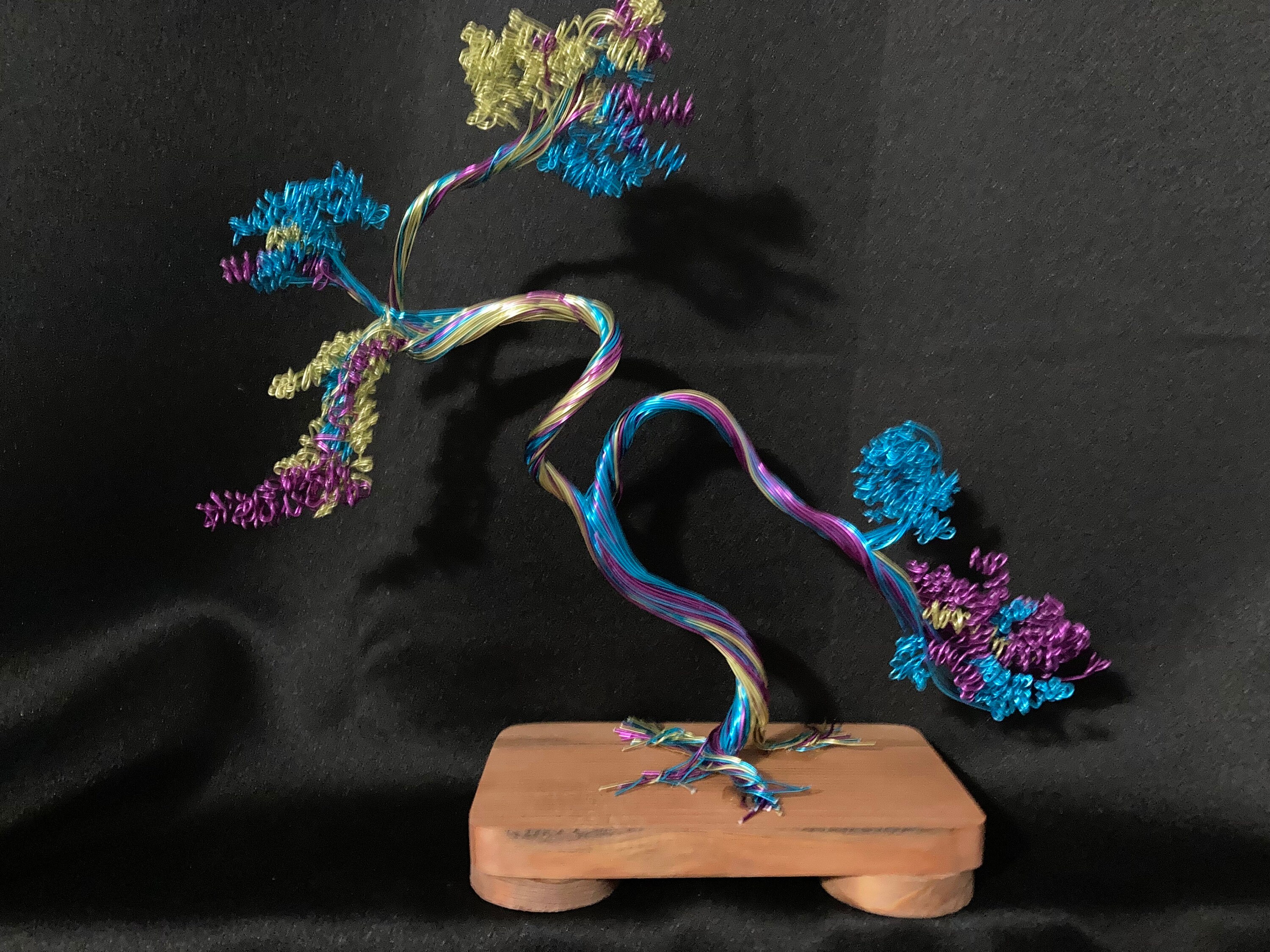 Wire Bonsai Tree Rainbow Colors, Japanese Tree, Wire Artwork, Bonsai ...