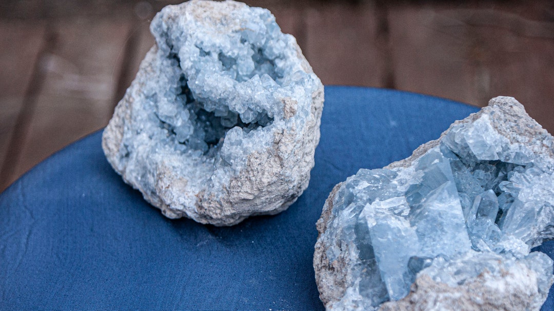Celestite Gem Celestite Mineral Blue Geode Blue Celestite Gems and ...