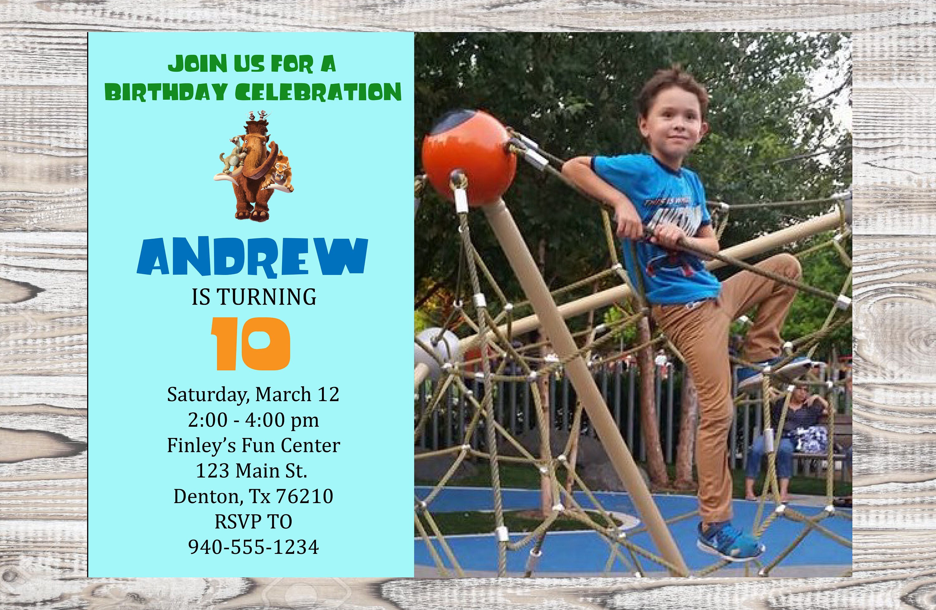 Ice Age, Kids, Photo, Birthday Invitation - Etsy