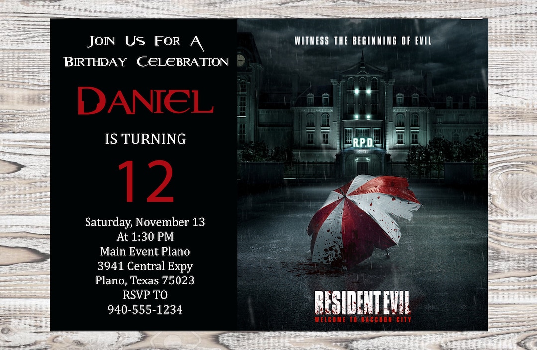 Resident Evil Birthday Invitation - Etsy