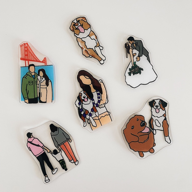 Custom Portrait Magnets - Etsy