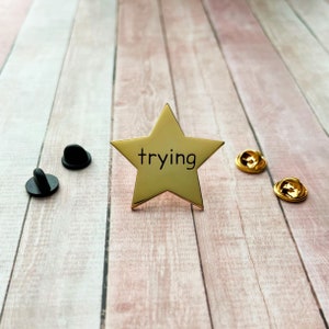 Trying Gold Star Enamel Pin - Etsy