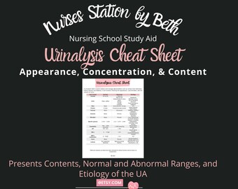 Urinalysis Cheat Sheet Nursing - Etsy