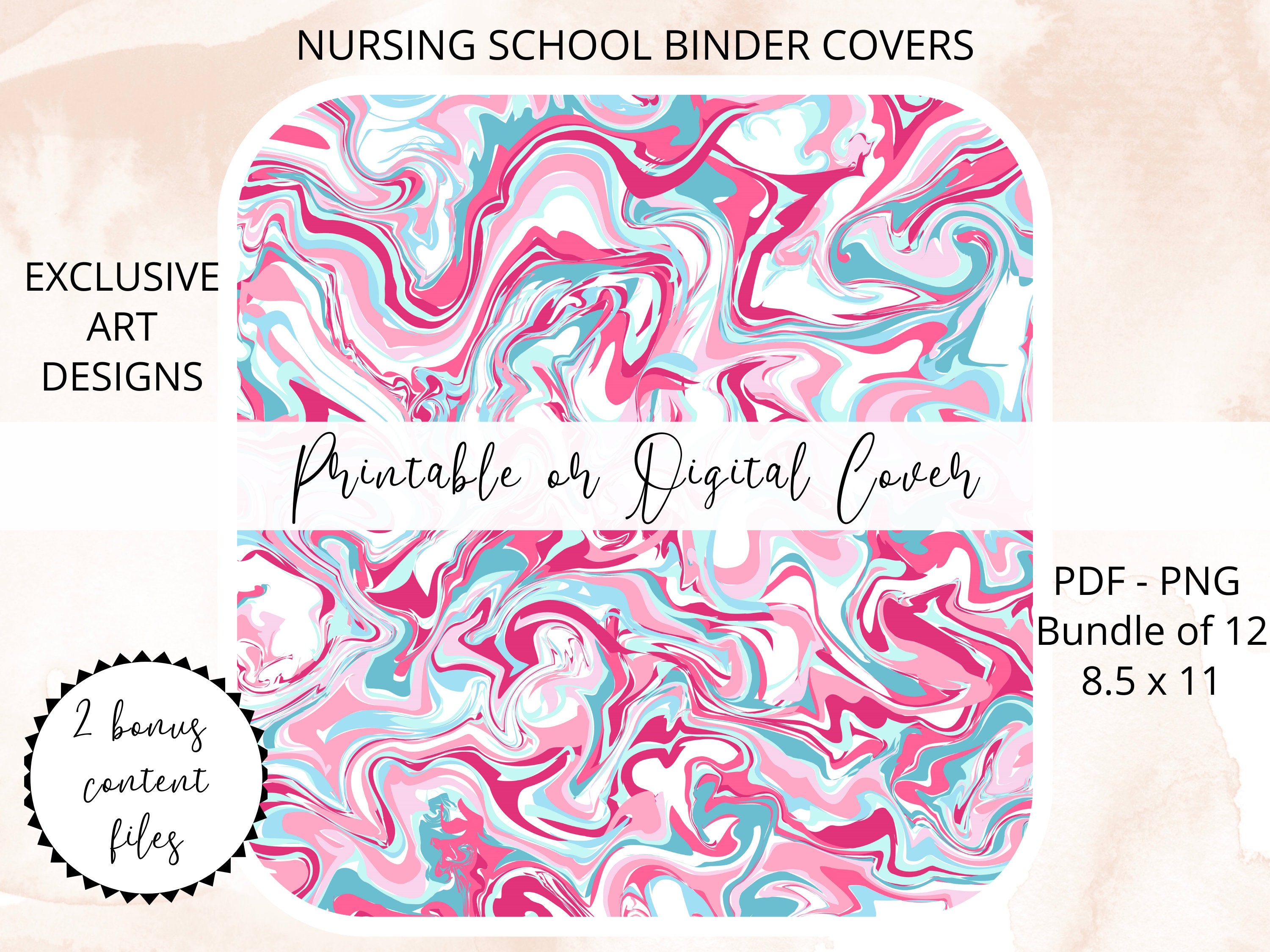Nursing School Binder Covers Set of 10 Notebook Covers - Etsy