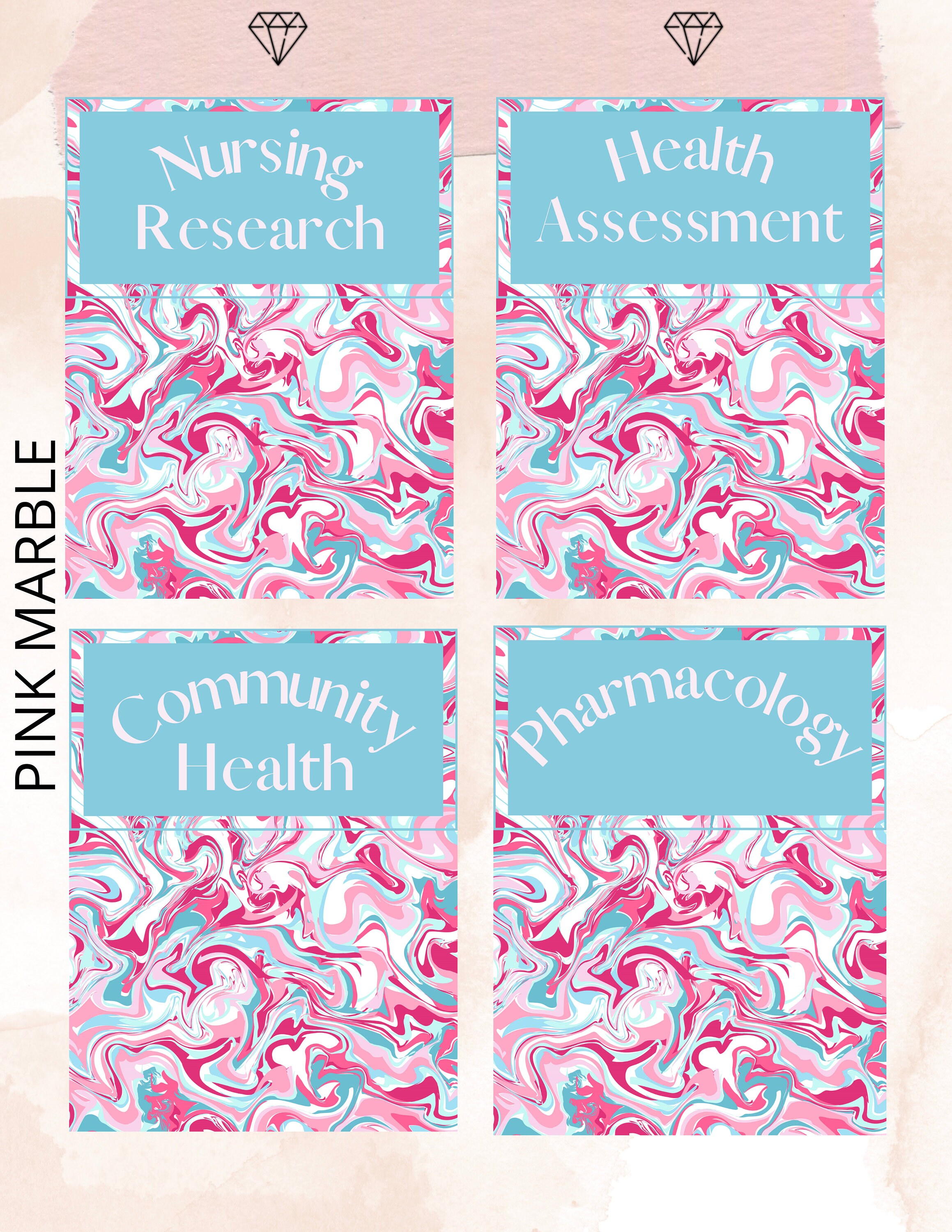 Nursing School Binder Covers Set of 10 Notebook Covers - Etsy