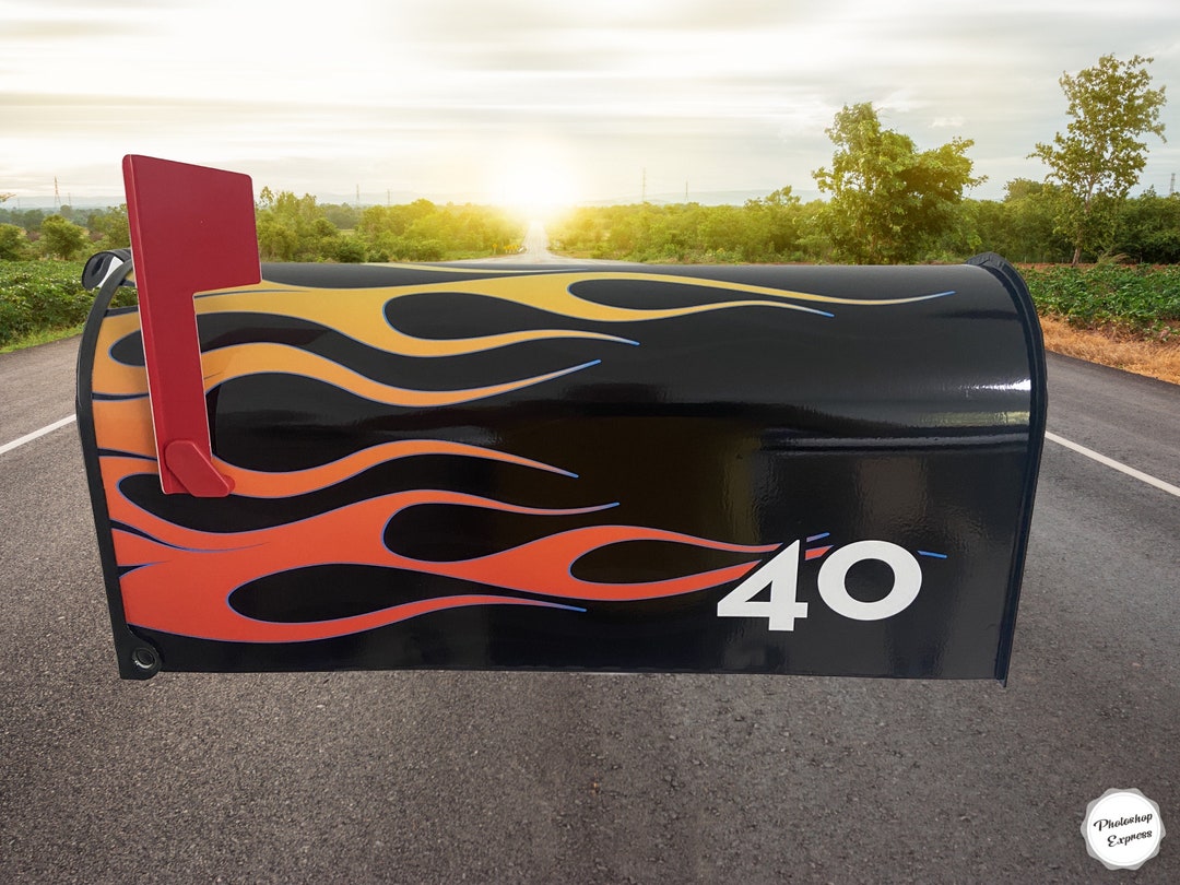 Hotrod Flames Pinstripe Mailbox. Order Now From the Trusted - Etsy UK