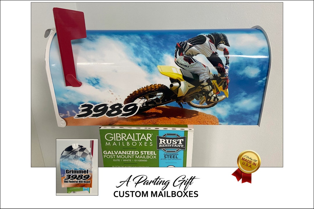 Dirt Bike Moto X Custom Mailbox. Personalized Gift for Son. Gift for ...