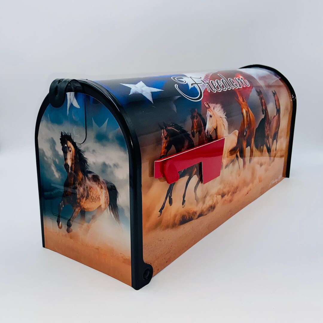 Wild Horses Custom Mailbox, Farm Mailbox, Wild West Gift for Mom and ...