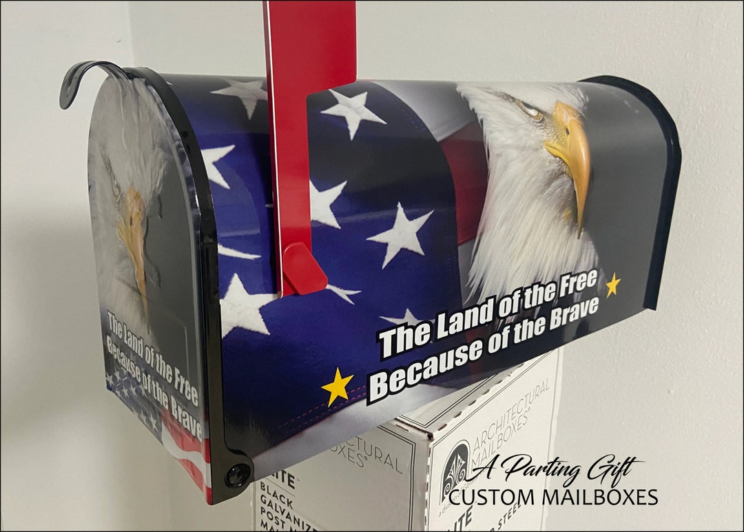 Patriotic American Custom Mailbox the Land of the Free Because of the ...