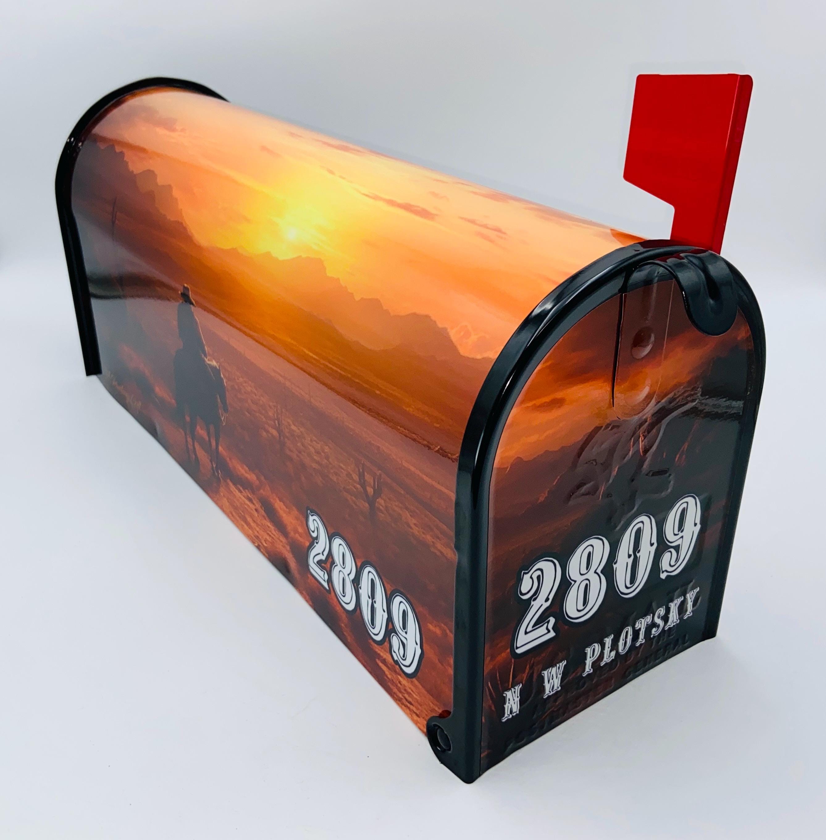 Wild West Custom Mailbox Featuring the Classic Lonesome Cowboy Riding ...