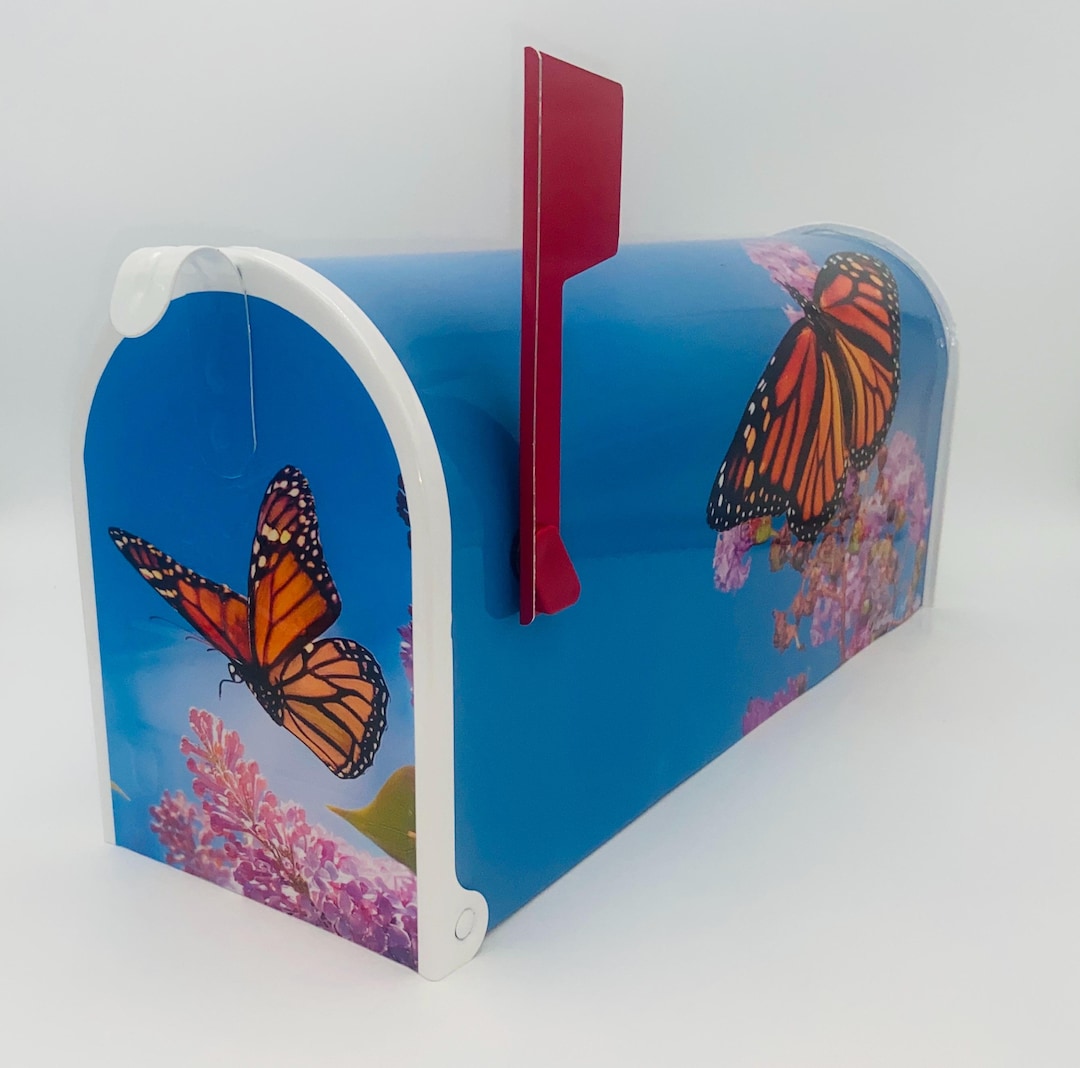 Custom Butterfly Mailbox: Personalized Galvanized Steel, Monarch Design ...