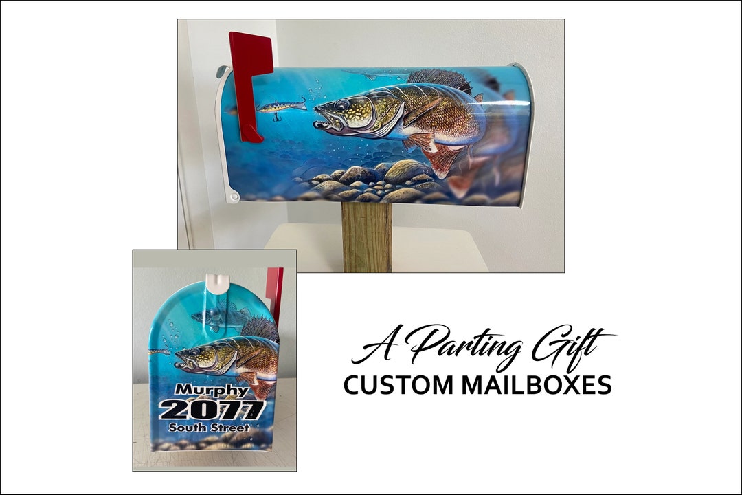 Walleye Custom Mailbox Beach Decor Homemade Gift for Her Gift for Him ...