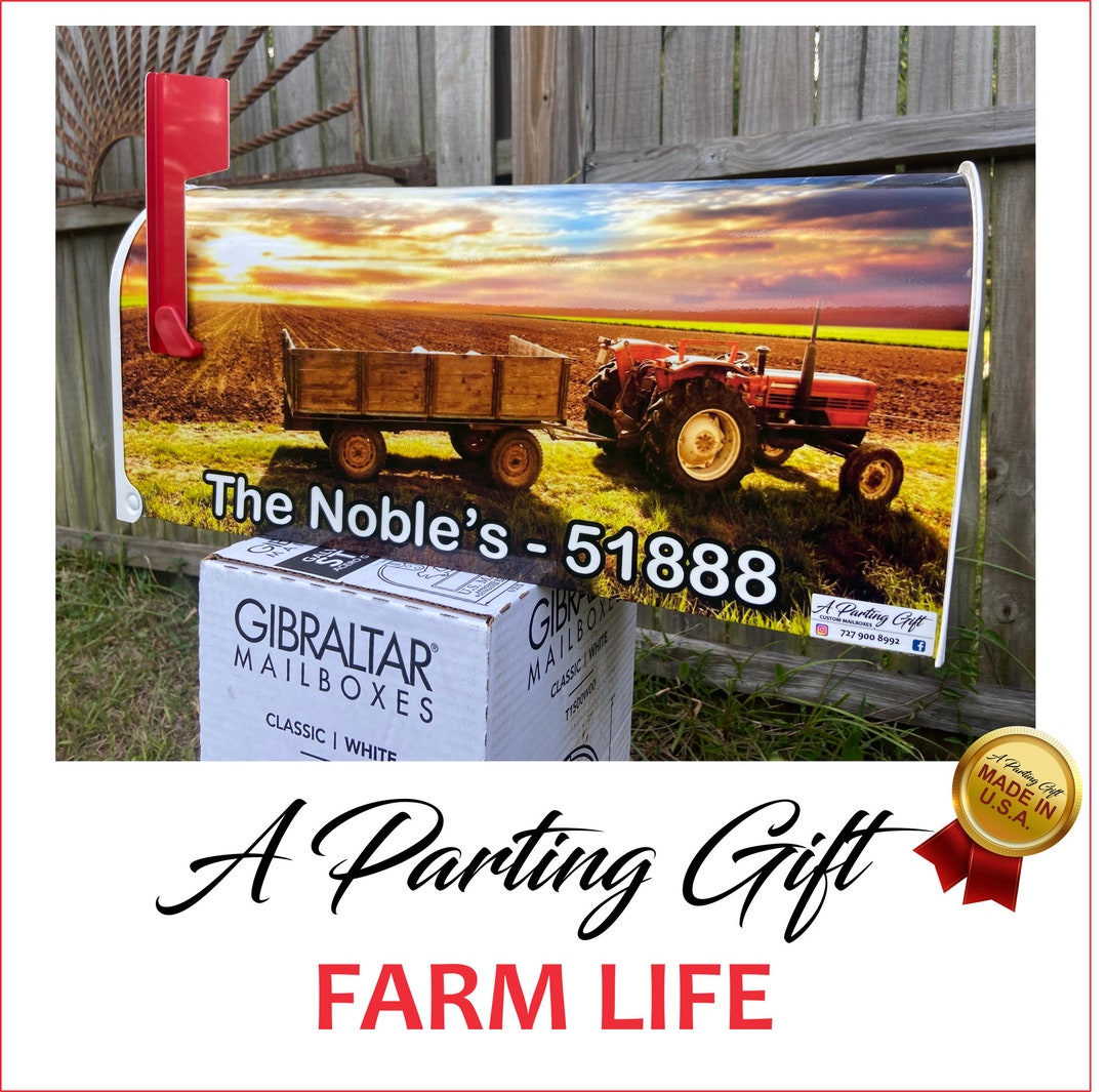 Vintage Tractor Custom Mailbox.valentine Gift.presents for Mom.gifts ...