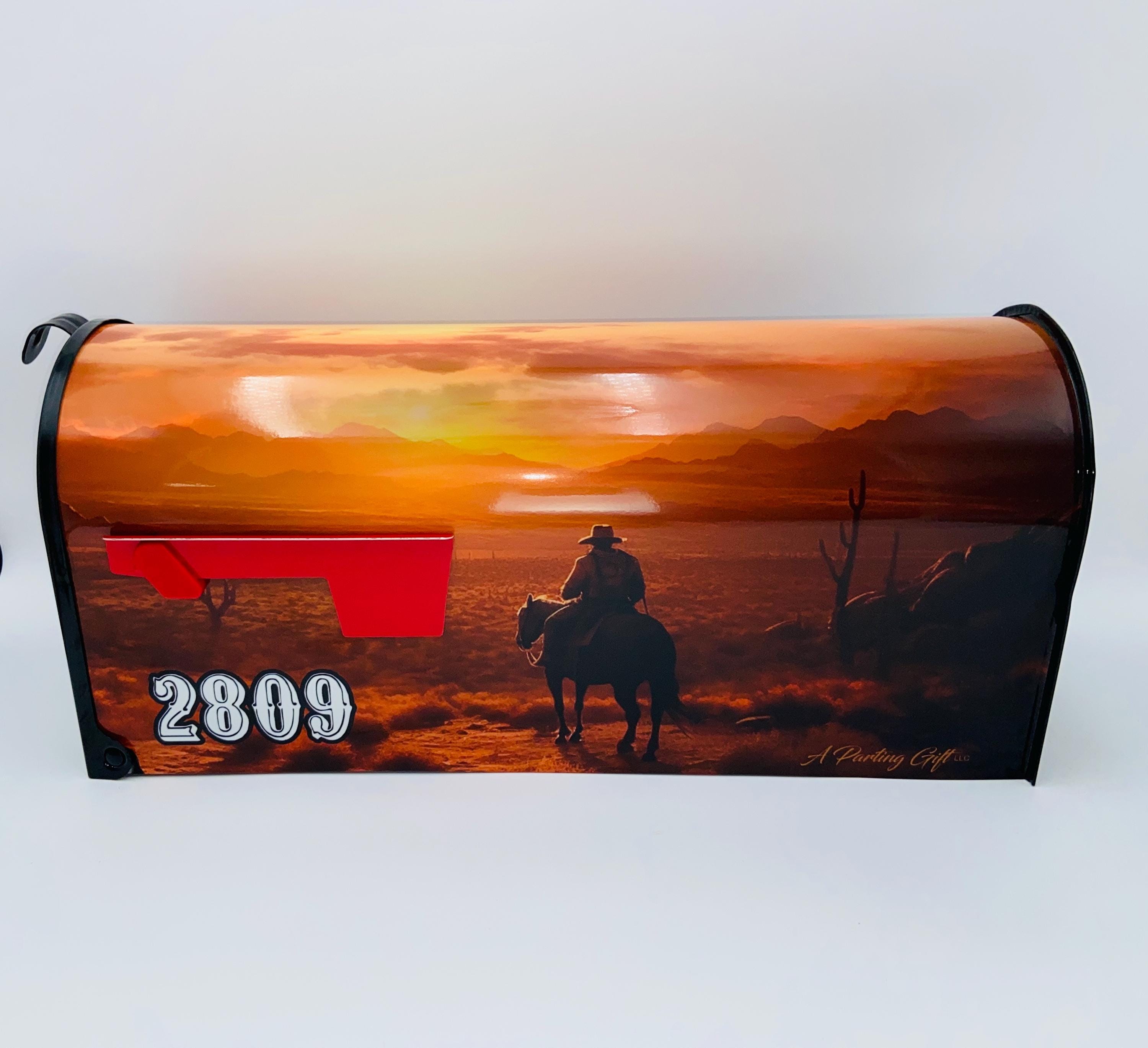 Wild West Custom Mailbox Featuring the Classic Lonesome Cowboy Riding ...