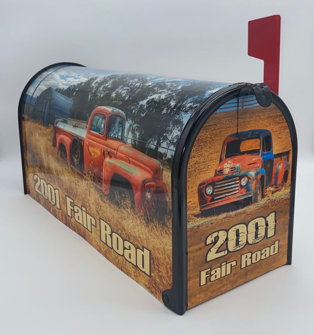 Farm Truck Mailbox: Rustic Patina, Custom Address, Made in America - Etsy