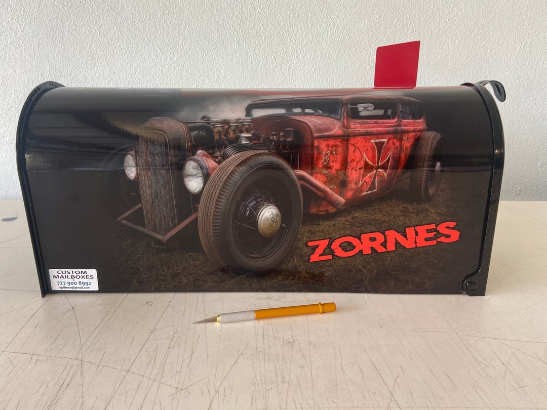 Rockabilly Rat Rod Mailbox: Personalized Custom Car Lover Gift - Etsy