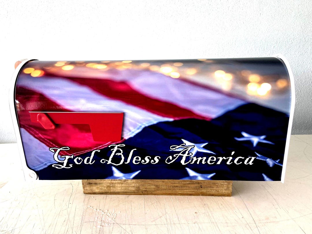 God Bless America Mailbox: Patriotic Custom Address - Made in USA - Etsy
