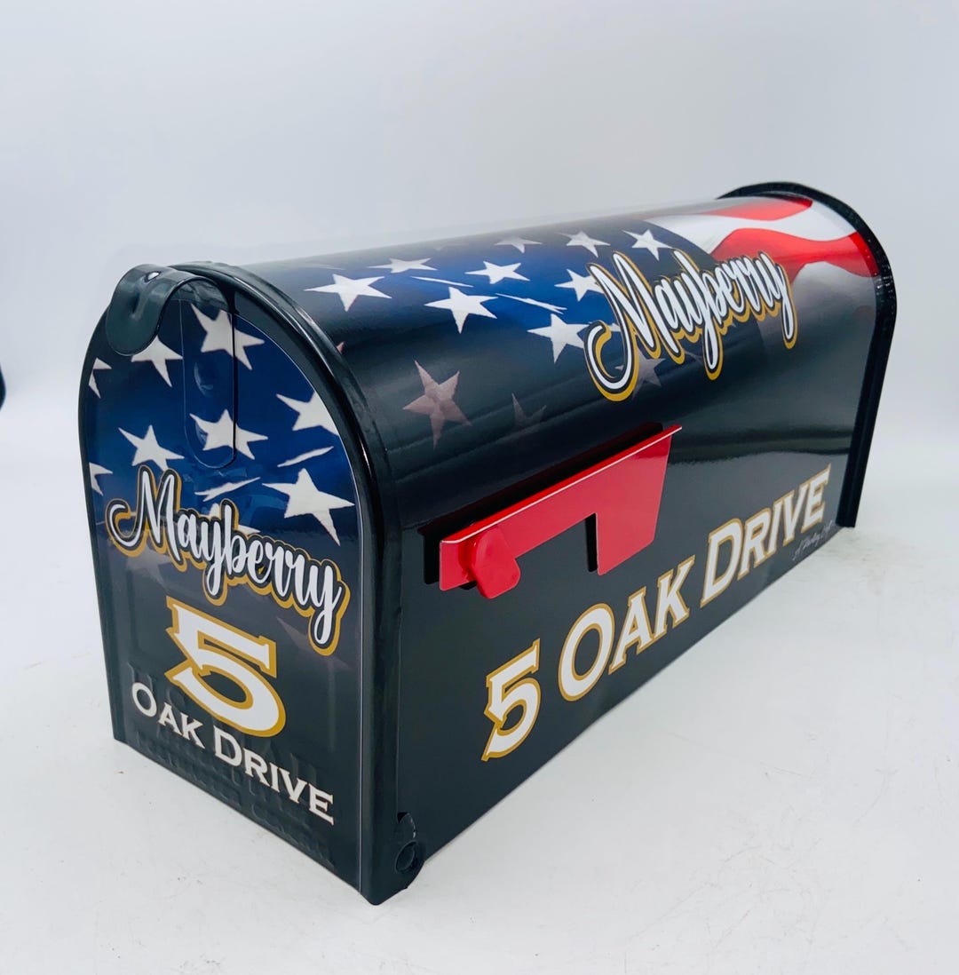 Patriotic American Flag Mailbox: Personalized Curb Appeal - Etsy