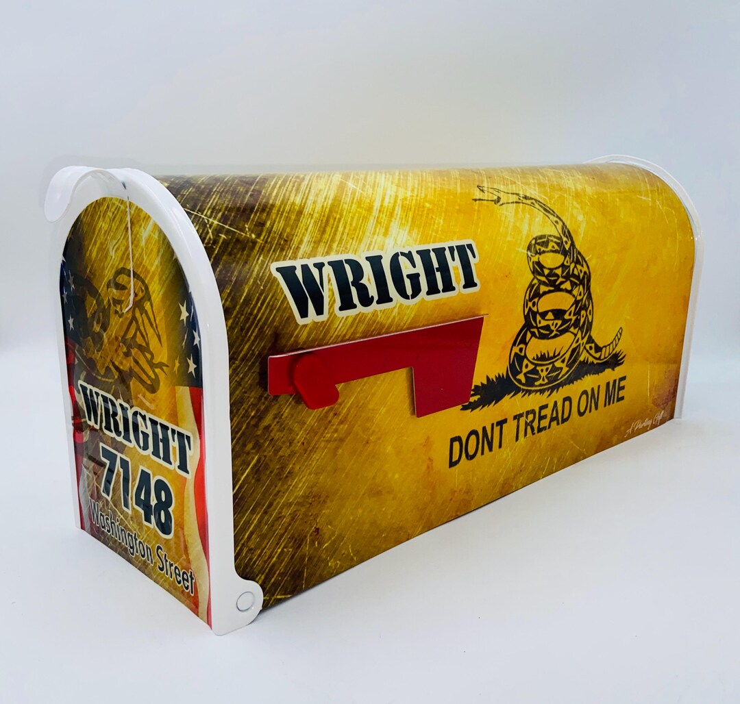 Gadsden Flag Dont Tread on Me Custom Mailbox, Patriotic Gift for Dad - Etsy