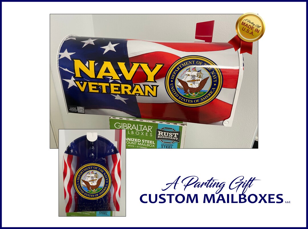 U.S. Navy Veteran Mailbox Personalized Gift for him-Presents for Mom ...