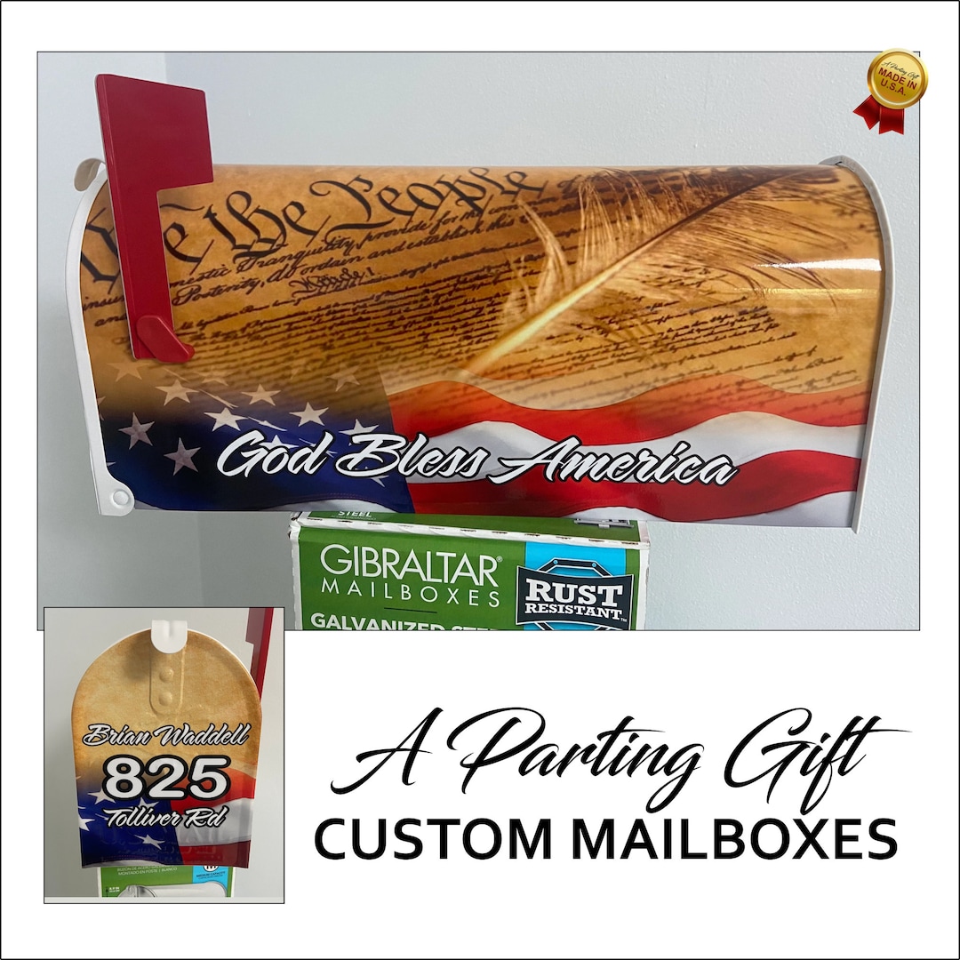 Patriotic Custom Mailboxes Personalized Gift Grandpa Chic Gift Ideas ...