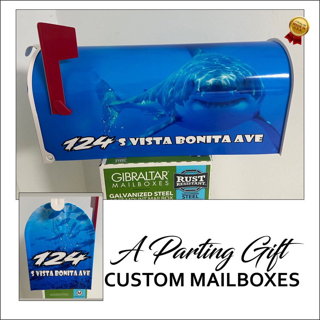 Great White Shark Custom Mailbox Personalized Gift Beach Decor Gift for ...