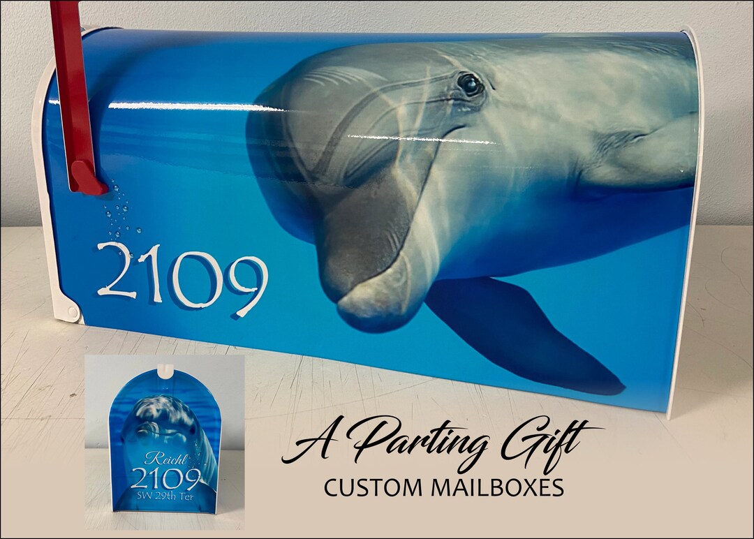 Dolphin Custom Mailbox Hand Crafted Beach House Decor Handmade ...