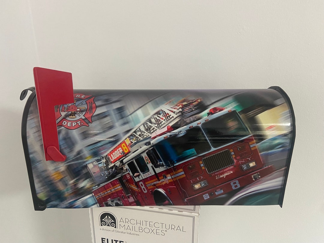 Metal Fire Truck Custom Mailbox Christmas Decorative Mailbox Fire ...